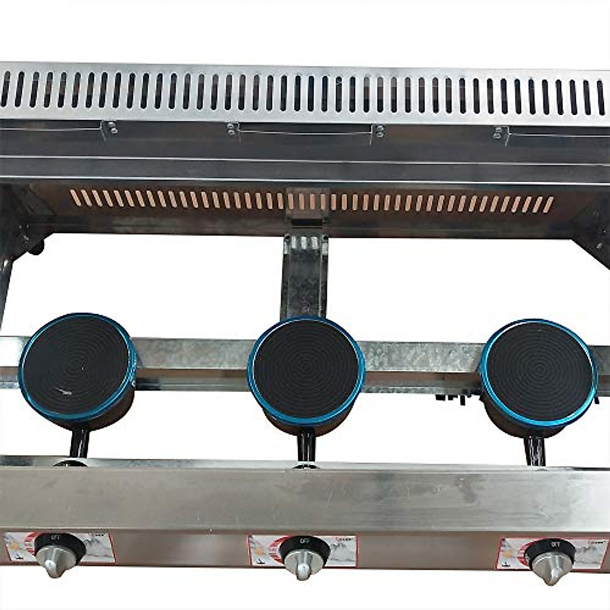 LianDu Triple Server Food Warmer 3-Well Commercial Gas Bain Marie Buffet Countertop Food Warmer Steam Table Steamer Soup Warmer Adjustable Temp Gas Fryer Steamer Cooking Heating Pot (3-Pan 600 fl oz)