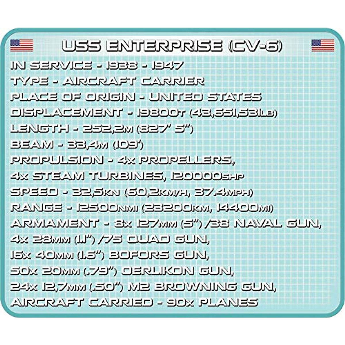 COBI - Small Army WS USS Enterprise (2510 PCS)