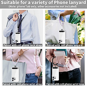 TACOMEGE Phone Tether Tab for iPhone, Cell Phone Lanyard Patch, Phone Strap Replacement Part for All Full Phone Cases (Black)