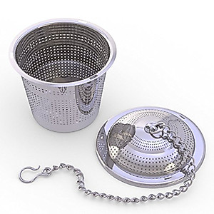 Loose Leaf Tea Infuser (Set of 2) with Tea Scoop and Drip Dray by Apace - Ultra Fine Stainless Steel Strainer & Steeper for a Superior Brewing Experience