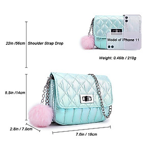 GLITZALL Cute Purses for Teen Girls Small Purse and Quilted Crossbody Bags for Women with Chain Strap, Nylon Lightweight, 8”