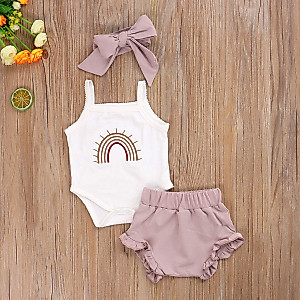 Thorn Tree Newborn Baby Girls Boys Clothes Cotton Suit Cute Baby Kid Infant Romper Play Wear Summer Rainbow Outfits