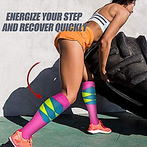 Bluemaple Copper Compression Socks For Women & Men Circulation (8 Pairs) - Best for Running,Hiking,Travel,Pregnancy