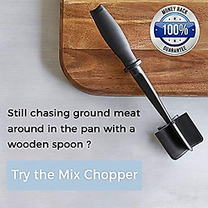 Meat Chopper, 5 Curve Blades Ground Beef Masher, Heat Resistant Meat Masher Tool for Hamburger Meat, Ground Beef, Turkey and More, Nylon Hamburger Chopper Utensil Non-scratch Utensils