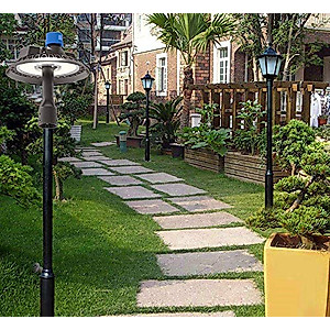 KRLED Post Top Light 100W LED Circular Area Light Dusk to Dawn (Photocell Including 13000Lm 5500K Pure White Garden Pole Lights Fixture for Street Yard Garden