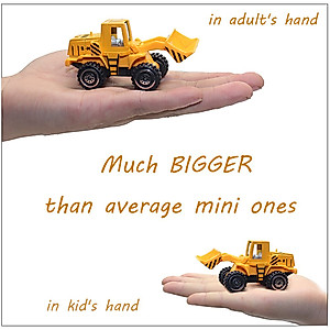 ZOHUMI Construction Toys Sets, 5 Pieces Mini Vehicles, Including Truck Forklift Bulldozer Road Roller Excavator Dump Truck Tractor,Free-Wheeling Cars for Children