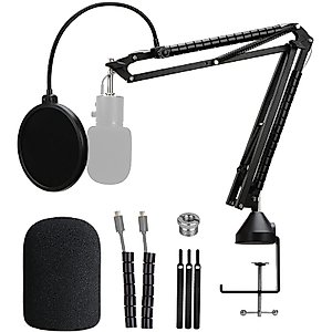 Razer Seiren X Boom Arm with Pop Filter - Professional Mic Stand for Broadcasting and Recording by YOUSHARES