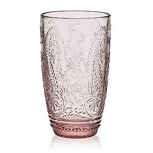 Fitz and Floyd Maddi Highball Tumbler Cups, Set of 4, Blush