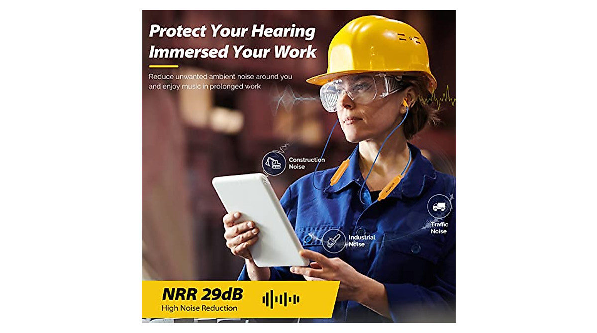 MIPEACE Bluetooth Work Earbuds | 29dB NRR, 19+ Hr Battery