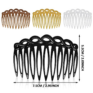 Prasacco 16 Pcs Women Hair Comb Accessories Plastic Twisthair French Hair Side Combs Hair Clips for Bridal Wedding Veil Teeth Hair Combs for Women Girls
