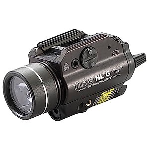 Streamlight 69265 TLR-2 HL G 1000-Lumen Rail Mounted Tactical Light With Green Aiming Laser and 2 CR123A Lithium Batteries, Black