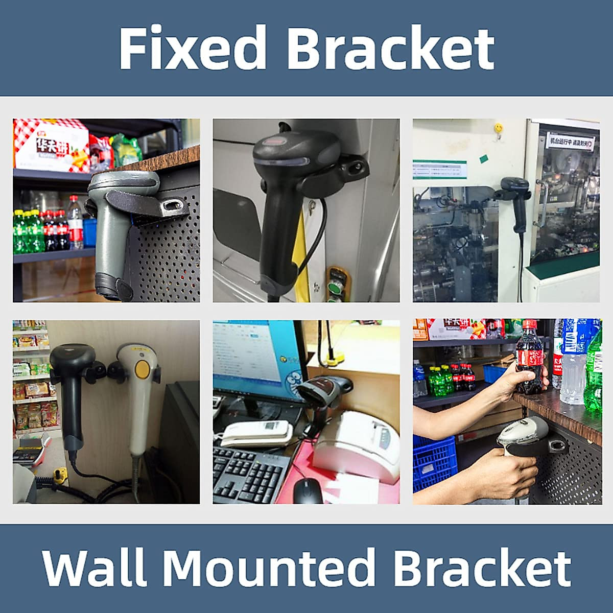 VENREA Universal Barcode Scanner Holder, Barcode Scanning Holder, Barcode Reader Rack Bracket Wall Mount Accessiors Fit for Most Scanner Barcode Scanners Scan Gun Label Readers (Style U)