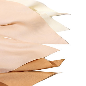 LFOUVRE 3PCS Hair Scarf Scruncheis for Women Knotted Bow Hair Ties Elastic Bands Satin Hair Ribbon Scrunchy Red Ponytail Holder for Women and Girls (Camel Apricot Ivory)