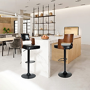 Miereirl Bar Stools 01019 Black Set of 2