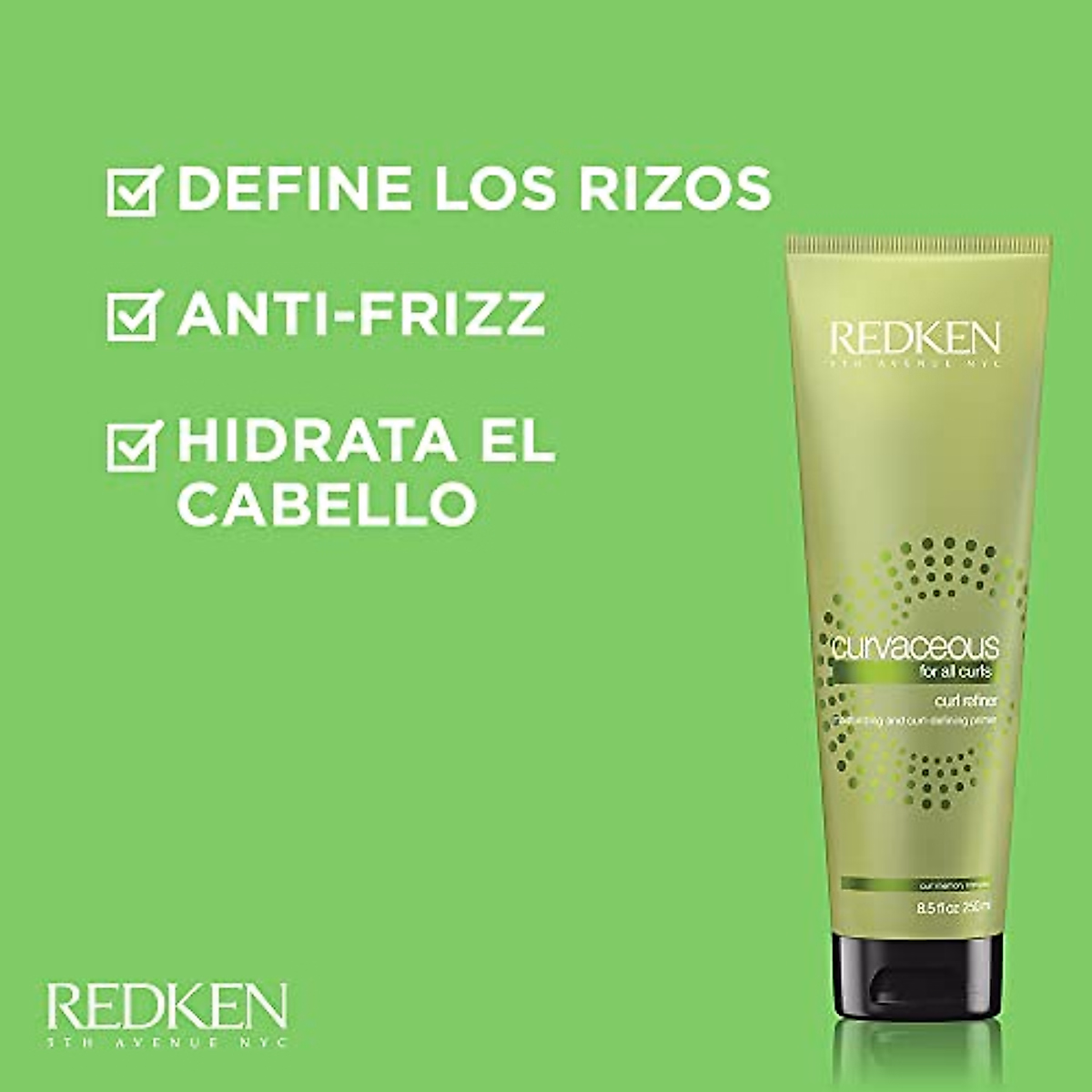 Redken Curvaceous Curl Refiner Cream | For Curly Hair | Curl Defining Primer That Helps Control Frizz | With Moringa Oil | 8.5 Fl Oz