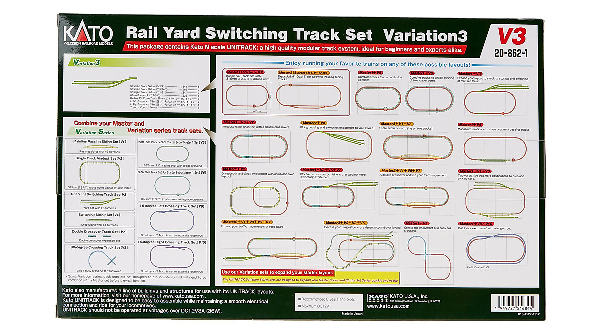 Kato USA Model Train Rail Yard Set - Expand Your N Scale Layout