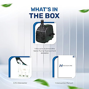 Swamp Cooler Pump - 3100CFM, Evaporative Cooler Pump 3 Pin Connector - 110 GPH Submersible Water Cooling Pump for MC37M, MC37V, MC37A, MFC3600 Evaporative Air Cooler - Replacement Pump by Hessaire