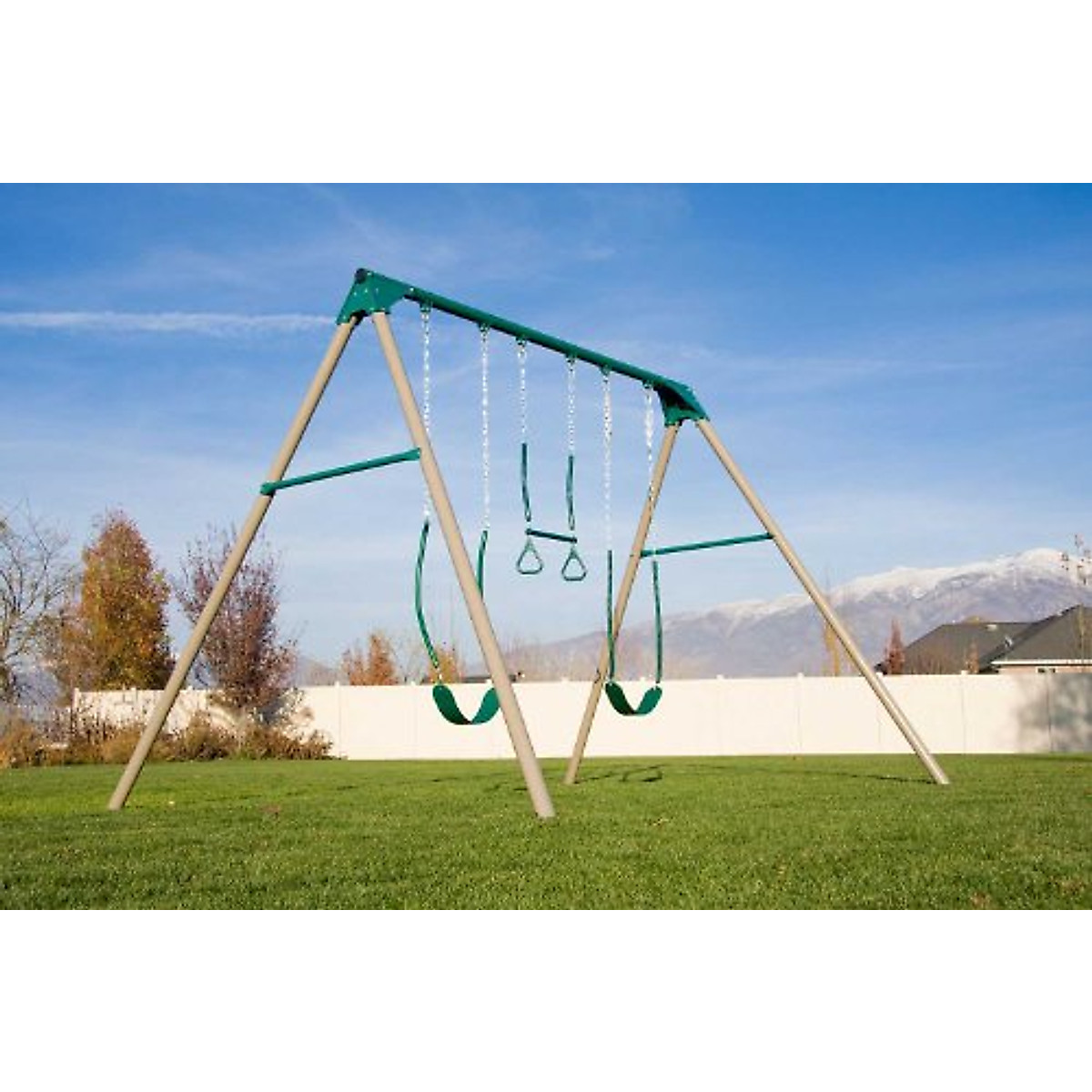 Lifetime 290038 Heavy Duty A-Frame Metal Swing Set, Earthtone
