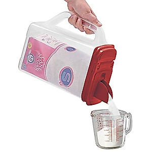 Buddeez Flour and Sugar Container - 4 Quart All Purpose Kitchen Organization and Storage Unit, Dry Storage Container For Kitchen, Large Food Storage Container for Organizing Your Pantry (Red Lid)