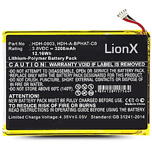 LIONX Battery Replacement for Game Console HDH-001 HDH-002 Switch Lite Switch Lite NS HDH-003 HDH-A-BPHAT-C0 3200mAh / 12.16Wh 3.8v Li-Polymer Black