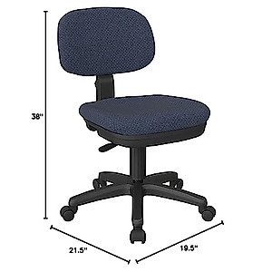 Office Star SC Series Basic Adjustable Office Desk Task Chair with Padded Foam Seat and Back, Interlink Ink Blue Fabric