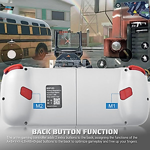 arVin Bluetooth Controller for iPhone/iPad/MacBook/iOS/Android/Samsung/Tablet/PC Wireless Gamepad Joystick with Back Button, Analog Triggers, Stretchable, Direct Play for Call of Duty, Genshin Impact