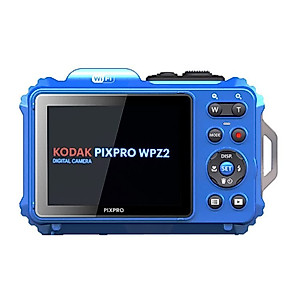 Kodak PIXPRO WPZ2 Rugged Waterproof 16MP Digital Camera with 4X Optical Zoom (Blue) Bundle with 32GB UHS-I microSDHC Memory Card with SD Adapter (2 Items)