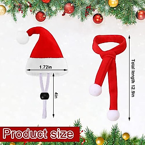 JUNEBRUSHS 12 Pcs Mini Santa Hats,Christmas Pet Chicken Hat Scarf Set Red Green Small Animal Hat with Adjustable for Poultry Hen Rooster Hamster Duck Lizard Guinea Pigs