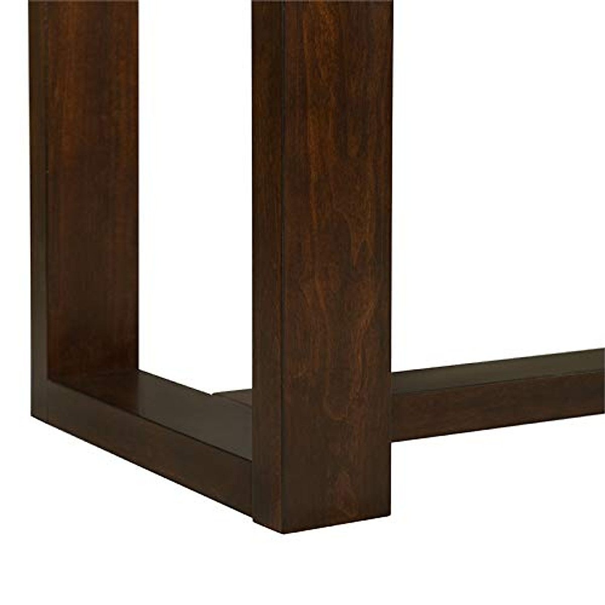 BOWERY HILL Drew Multipurpose Home Kitchen Dining Nook Bar Living Room Sofa Table Set with 3 Upholstered Stools, Chairs in Dark Walnut and Taupe Fabric