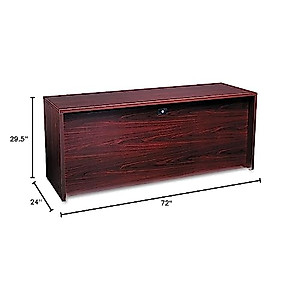HON 10545RNN 10500 Series 3/4-Height Right Pedestal Credenza, 72w x 24d x 29-1/2h, Mahogany