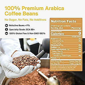 SATURNBIRD Instant Coffee Specialty Grade, Light/Medium/Dark Roast, Iced Coffee Cold Brew Packets, 100% Arabica Coffee Powder, 24 Single Serve for Camping Traveling Home Office (6 Flavors Mix)