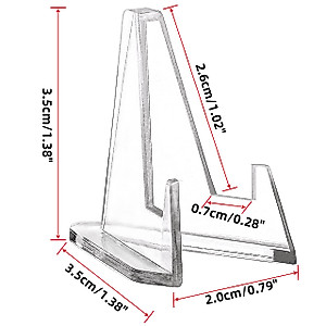 Acrylic Coin Display Stands, Challenge Coins Holders, Mini Easel Holders, Display Stand for Sports Cards, Casino Chips, Poker Guards, Greeting Cards, Challenge Medallions, AA Coins 1.4 Inch, 10 Packs