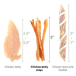 MON2SUN Dog Treats, Chicken Jerky Strips for Small Dogs, High Protein & Grain Free Dog Snacks, Easy to Digest Dog Training Treats (Chicken, 17.64 Ounce -Pack of 1)