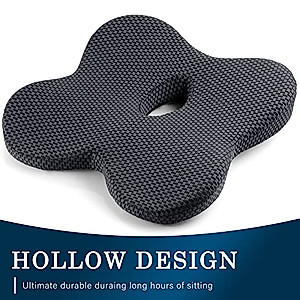 Eyamummo Coccyx Seat Cushion and Back Cushions Combo for Office Chair, Pure Memory Foam Ergonomic Seat Cushions and Orthopedic Lumbar Support Pillow for Tailbone, Lower Backache Sciatica Comfort