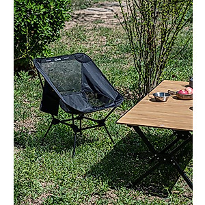 iClimb 1 Anti-Sinking Large Feet Chair and 1 Mini Folding Table Bundle, Ultralight Compact for Single Adult Outdoor Backpacking Camping Hiking Beach Concert