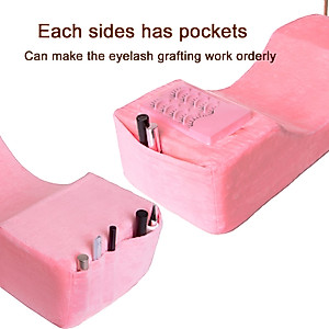 ZhangHome Eyelash Extension Pillow for Beauty Salon, Suitable for Supporting and Protecting Neck When Eyelash Extensions, Comfortable Velvet Beauty Memory U-Shaped Sponge Pillow (Pink)