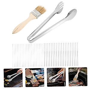 5 Sets Barbecue Tool Set Grill Utensils for Outdoor Grill Bbq Grill Accessories Grilling Tools Outdoor Grill Sticks Multi-function Grill Clip Barbecue Accessories Grilling Utensils