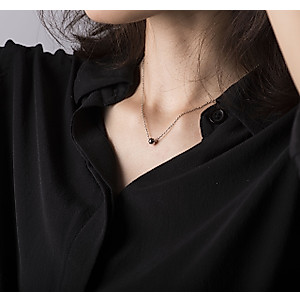 S.Leaf Sterling Silver Tiny Dot Necklace Round Circle Necklaces for Women Dainty Necklaces for Women Simple Necklaces for Women (06_ball_silver)