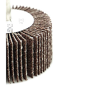 Benchmark Abrasives 2" x 1" Aluminum Oxide Flap Wheel with 1/4" Shank Mounted, Perfect for Woodworking Grinding Polishing Rust Paint Removal (10 Pack) - 40 Grit