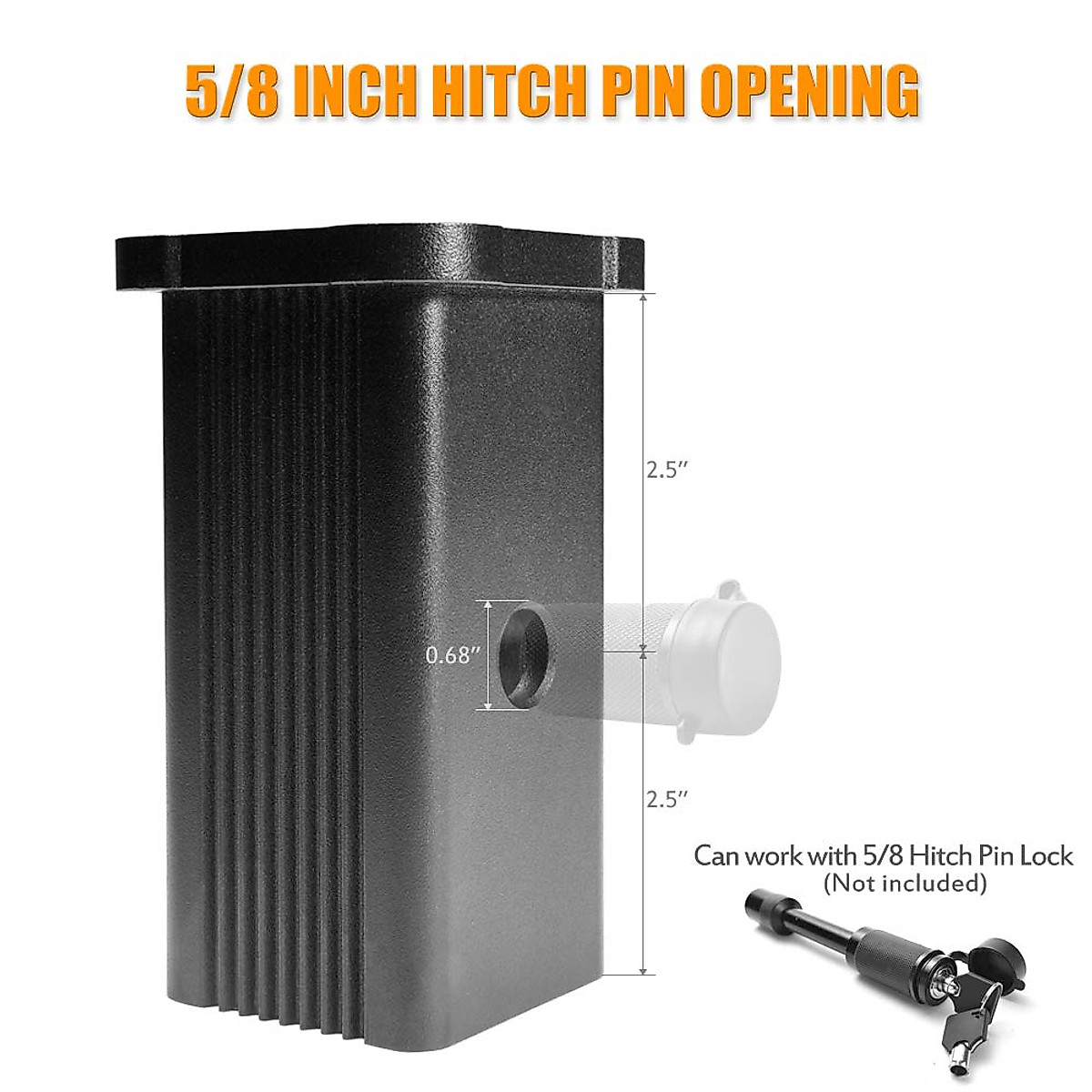 SnowyFox 2 Inches Class III/IV to 1-1/4 Inches Class I/II Trailer Hitch Receiver Adapter Reducer 2 Inches to 1.25 Inches Insert Sleeve Mount Receiver Converter