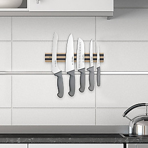 HIC Harold Import Co. HIC Magnetic Knife Holder and Tool Storage Bar, Wood, 12-Inches, 12 inch