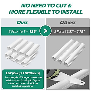 TAKTOPEAK 4" 11.5 Ft Mini Split Line Set Cover, Line Cover Set for Mini Split Air Conditioner and Central AC