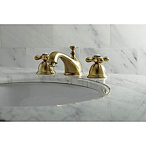 Kingston Brass KS3967AX 8 in. Widespread Bathroom Faucet, Brushed Brass