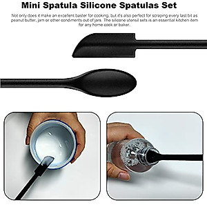 Spatula Set of 6 Silicone Mini Makeup Spatulas,Small Rubber Spatula for Cooking or Baking Kitchen Gadgets Spatula Silicone for Mini Jar,Cosmetics or Reusable Beauty Spatula