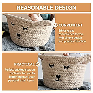 Storage Books Woven Decor Pillows Laundry Blankets Cat Shower Cotton Small Living Baby with Room Ear Throws Hamper Organizer Nursery in for Basket Towel Practical Bins Rope