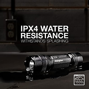 Energizer LED Tactical Flashlight, Bright Heavy Duty Flashlight for Emergencies and Camping Gear, Water Resistant EDC Flashlight, Pack of 1, Black