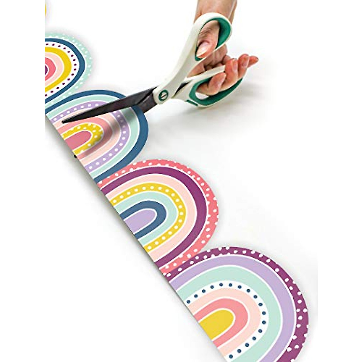 Teacher Created Resources Oh Happy Day Rainbows Die-Cut Rolled Border Trim - 50ft - Decorate Bulletin Boards, Walls, Desks, Windows, Doors, Lockers, Schools, Classrooms, Homeschool & Offices