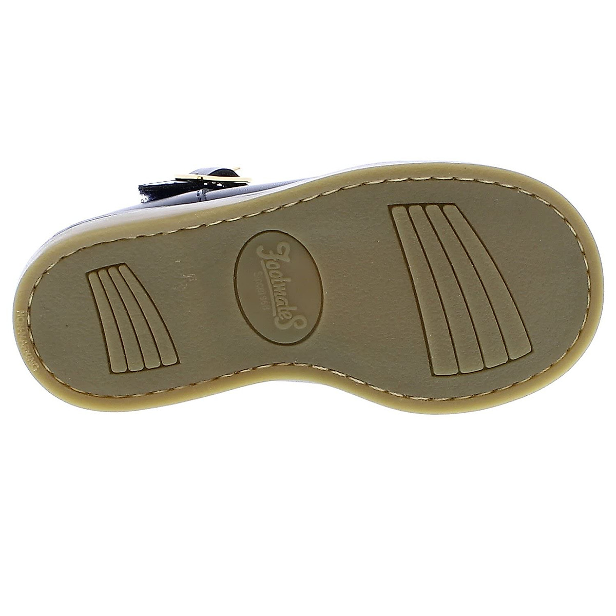 FOOTMATES Allie Leather Mary Jane Girls Party Dress Hard Bottom Shoes with Custom-Fit Insoles, Slip-Resistant Non-Marking Outsoles, Navy - 12 Little Kid (4-8 Years)