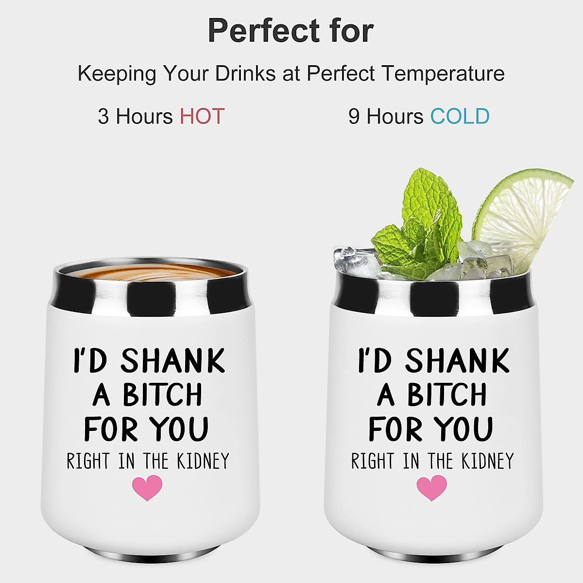 Best Friend, Friendship Gifts for Women, I'd Shank A Bitch for You Right Birthday Gifts for Women, Her, Unique Gifts Ideas for Women, Friends Female, BFF, Bestie, Sister, 12 oz Wine Tumbler Gifts