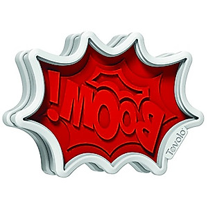 Tovolo Burst Reversible Templates Set of 6 Stamps, Comic Book Cookie Cutter, Dishwasher-Safe, Red